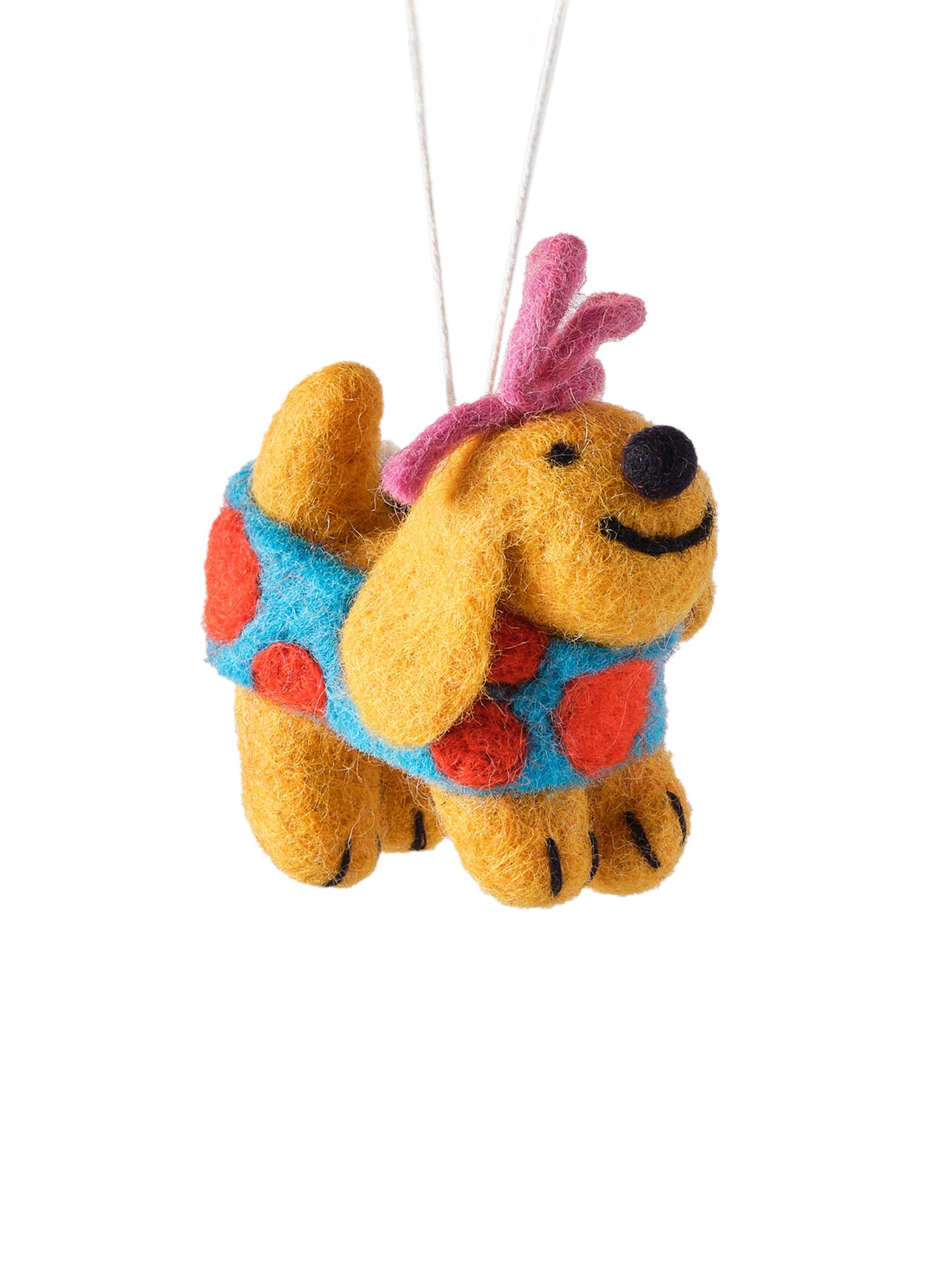 Fifi, Wrapped Dog with Pink Bow Wool Decoration | Wrap Magazine – YOD&CO