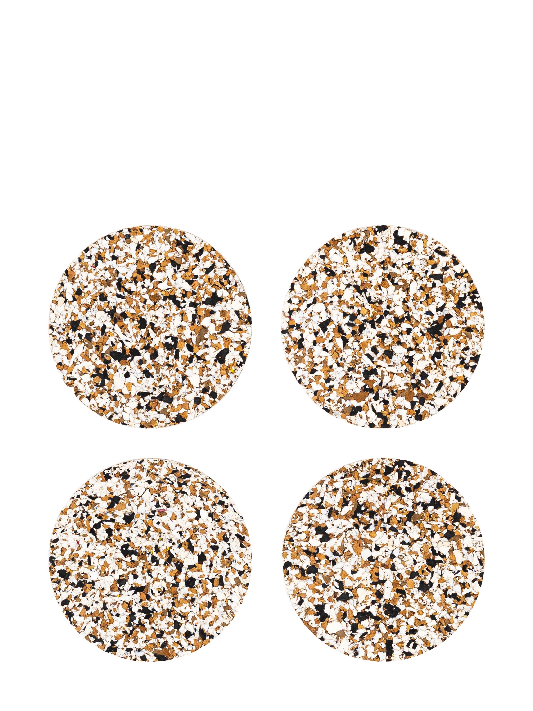 Black Speckled round cork Coasters - Set of 4 | YOD&CO