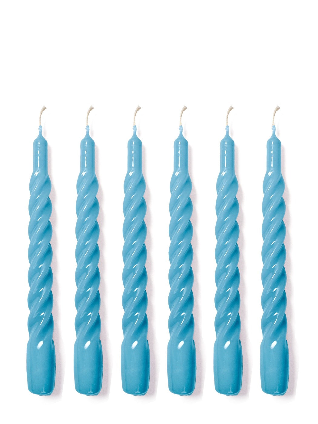 Light Blue Twisted Gloss Candles - Set of 6 | YOD&CO